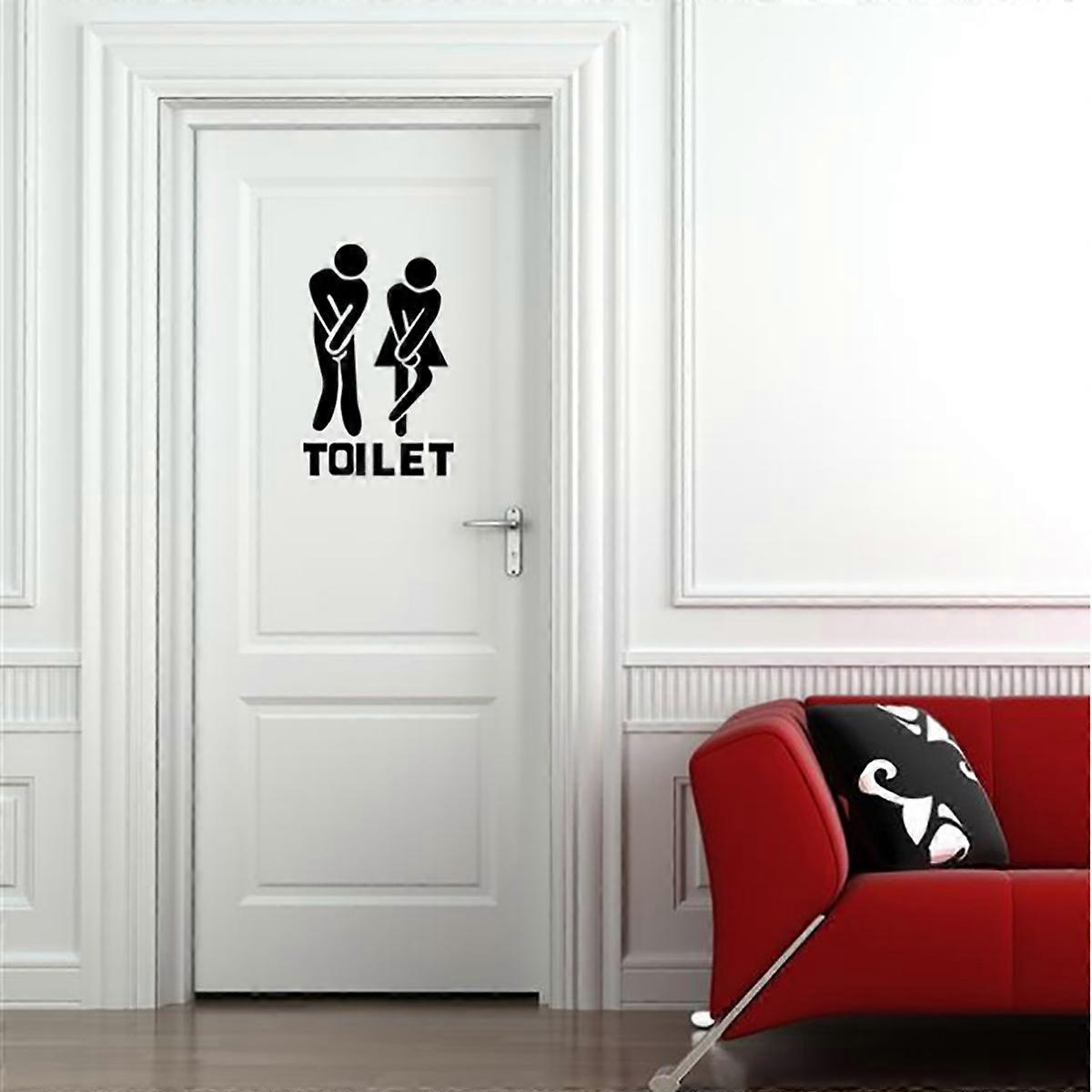4 Pcs Wall Decor, DIY Removable Man Woman Restroom Restroom Bathroom WC ...