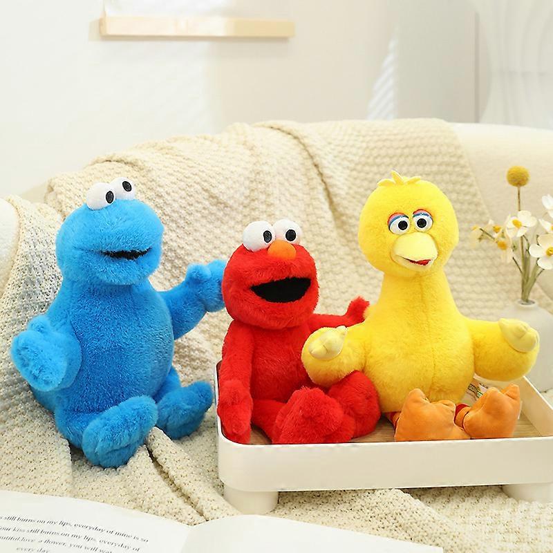 Sesame Street Plush Doll Red Elmo Blue Cookie Guy Yellow Big Bird Plush ...