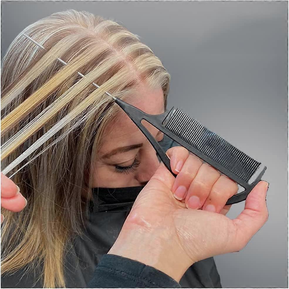 Pin Tail Comb with Curved Handle Professional Highlighting Comb Plastic ...
