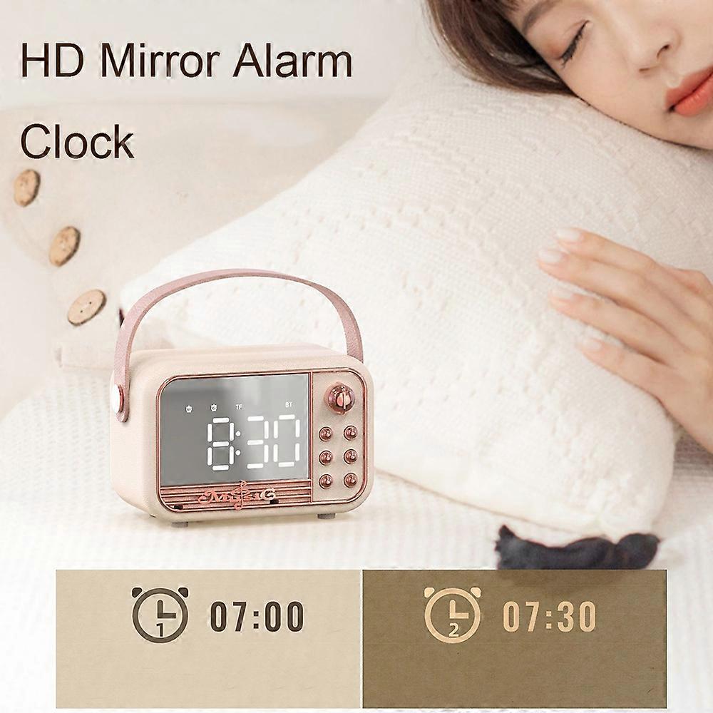 S11 Handheld Retro Alarm Clock Bluetooth Speaker Desktop Portable Clock ...