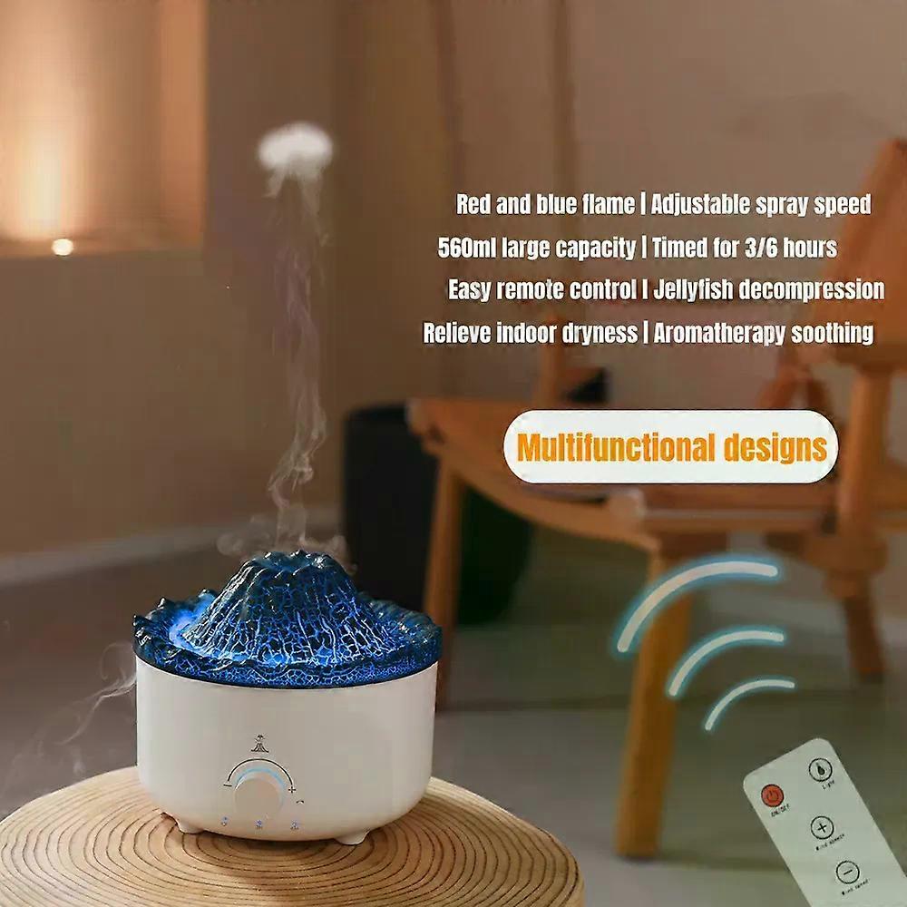 Volcanic Flame Aroma Diffuser Essential Oil 560Ml Ultrasonic Air ...