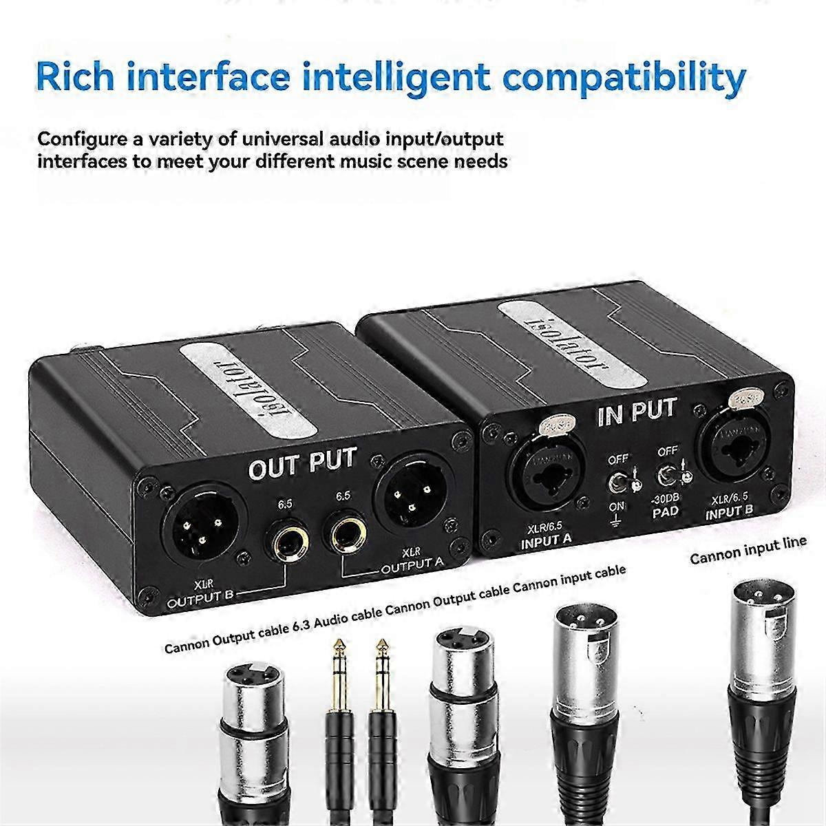 Dual-Channel 6.5 XLR Mixer o Isolator Current Sound Noise Mixer ...