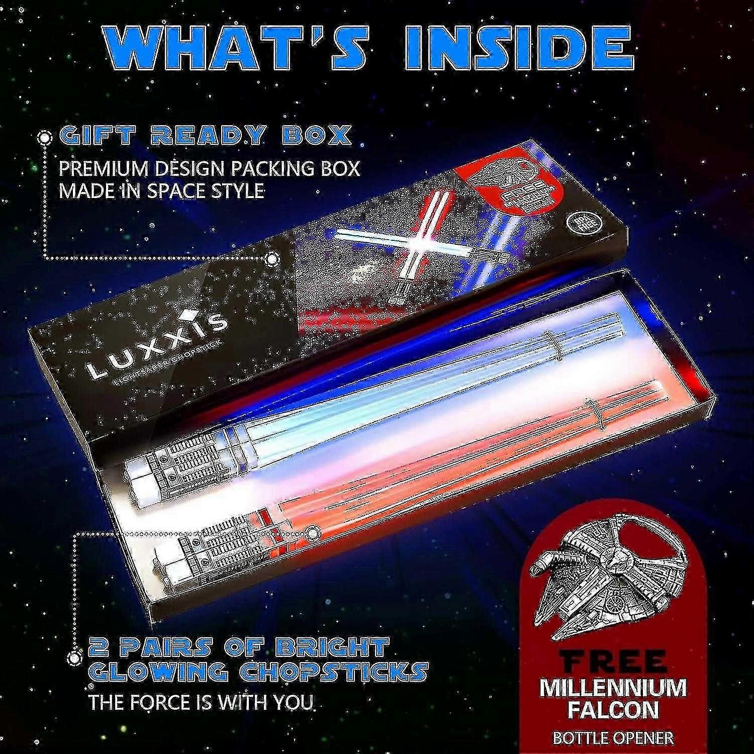 Lightsaber Chopsticks Light Up Glowing Chop Sticks For Star Wars Gifts ...