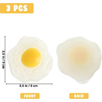 3pcs Fried Egg Toy, Soft Artificial Fried Egg Fake Fried Egg For Kids ...