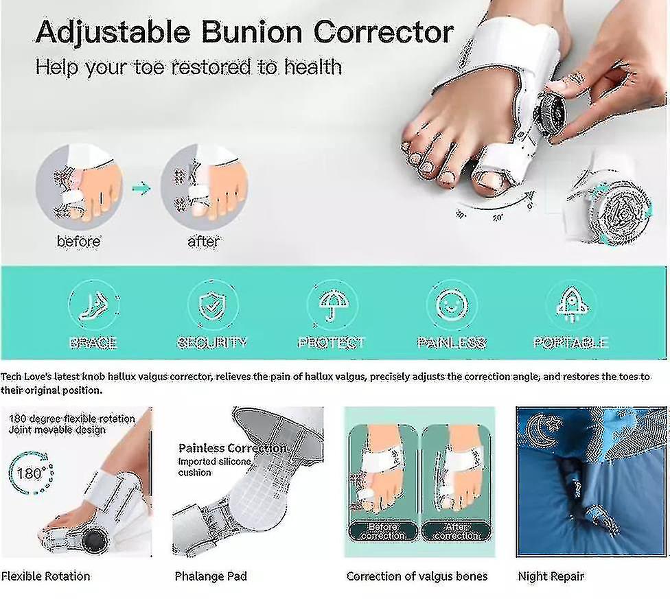 Bunion Splint Big Toe Straightener Corrector Feet Pain Relief Hallux ...