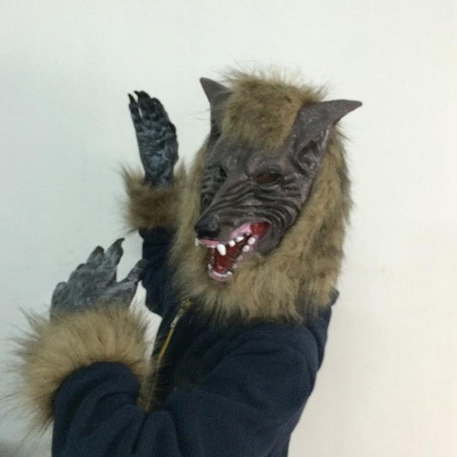 Halloween Werewolf Mask with Claw Gloves Cosplay Accessory Set | Fruugo UK