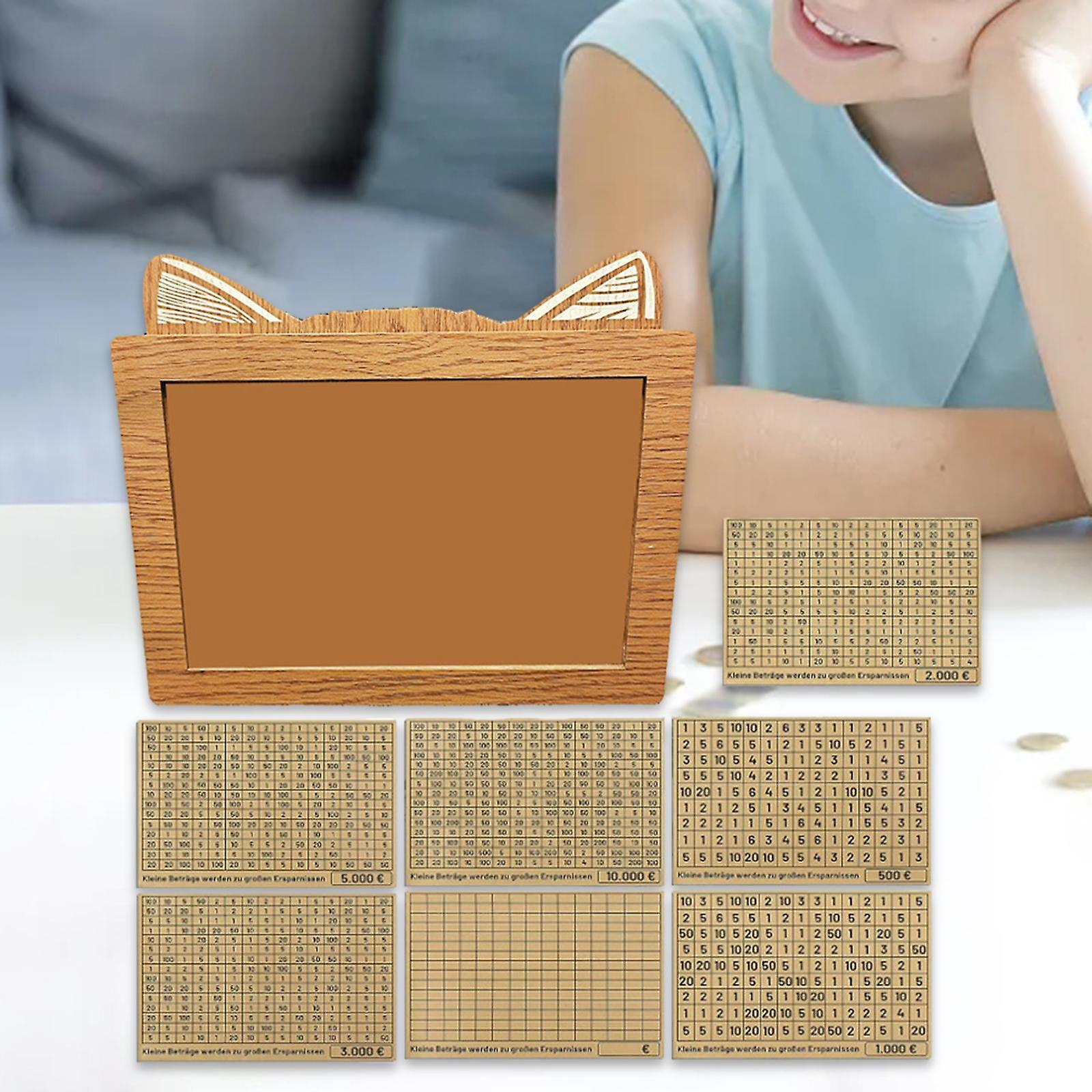 Wooden Money Box with Counter Fun Educational Money Target Savings ...