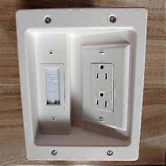 Recessed Outlet Box in Wall Cable Management Kit 15A 125V Hide TV Power ...