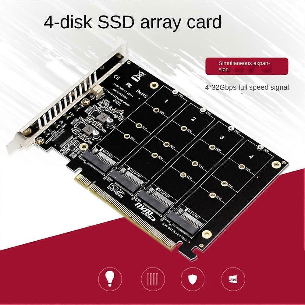 PH44 NVMe 4-Festplatten-Array-Karte PCI-E RAID-Karte Signalaufteilung Erweiterungskarte NVMe ...