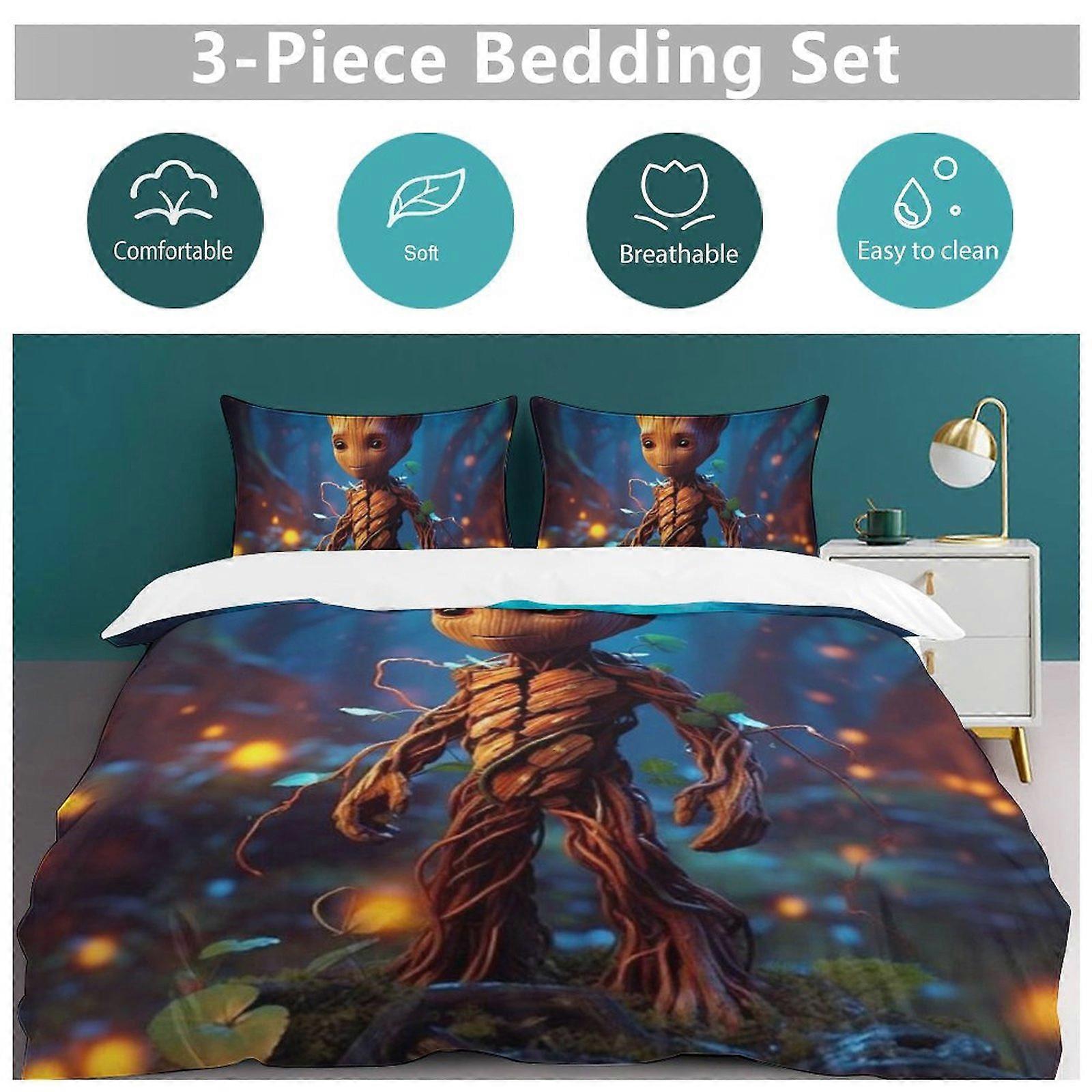 c509 I Am Groot Bedding Comforter Sets, 3-Piece Bedding Set Soft Warm ...