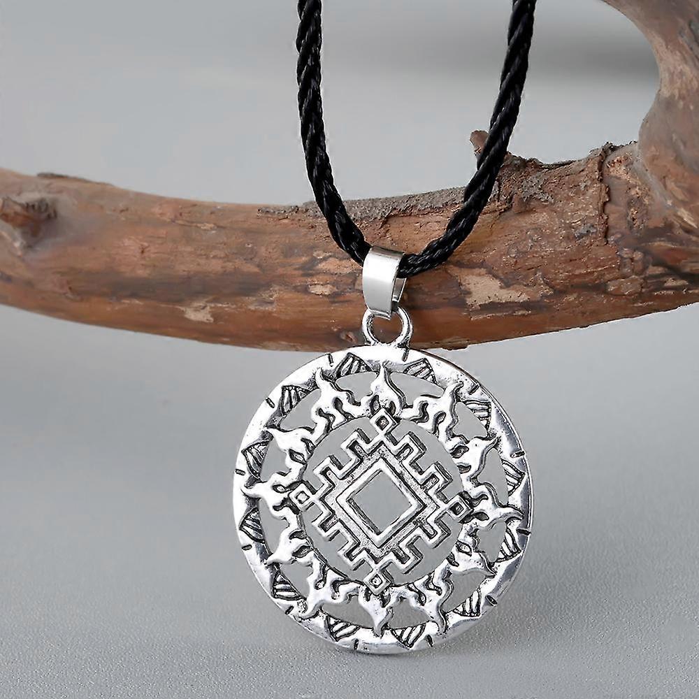 Valkyrie Slavic Lada Star Amulet Necklace Pendant Rope Chain Viking ...
