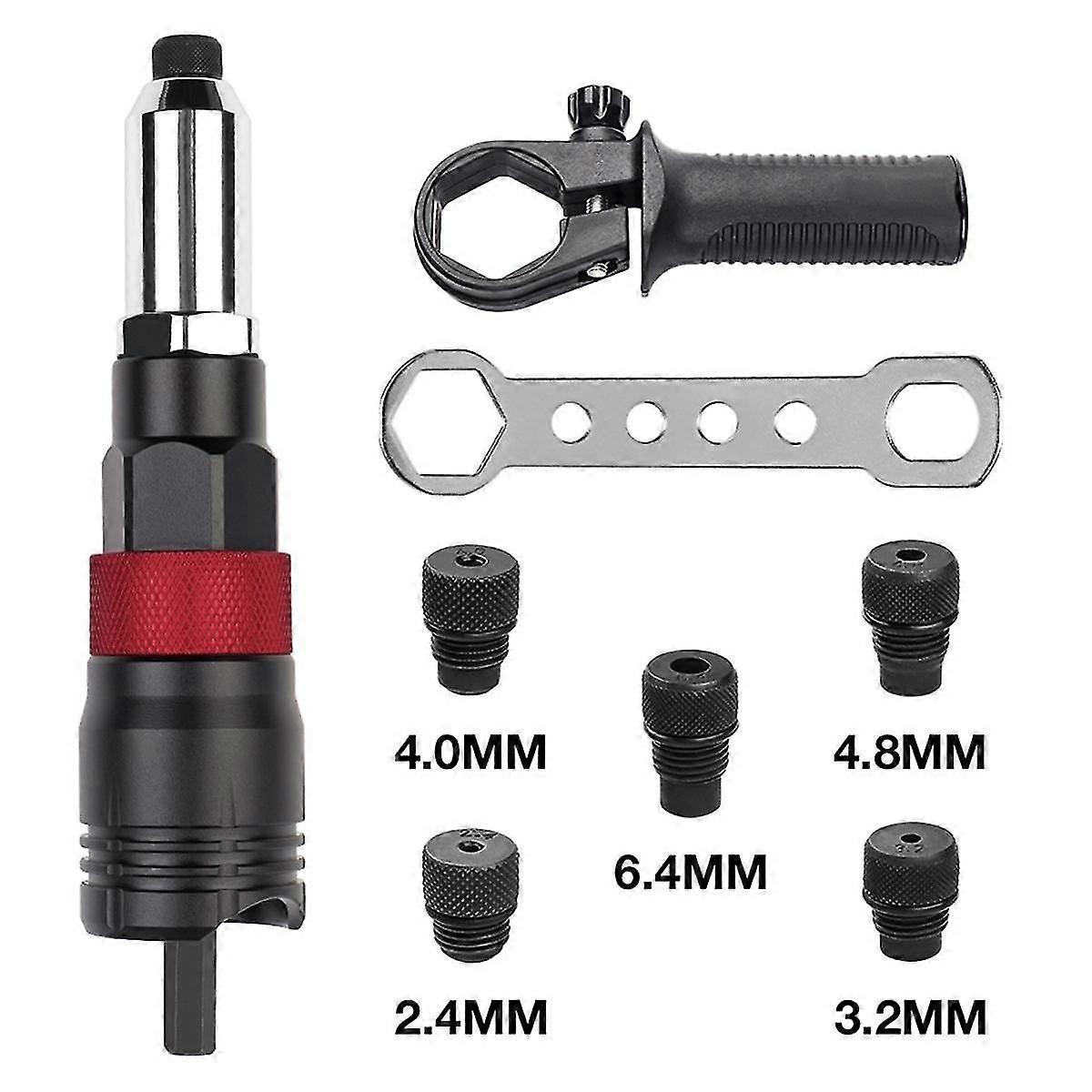 2.4-6.4mm Electric Rivet Nut Adapter Automatic Riveting Nail Cordless ...