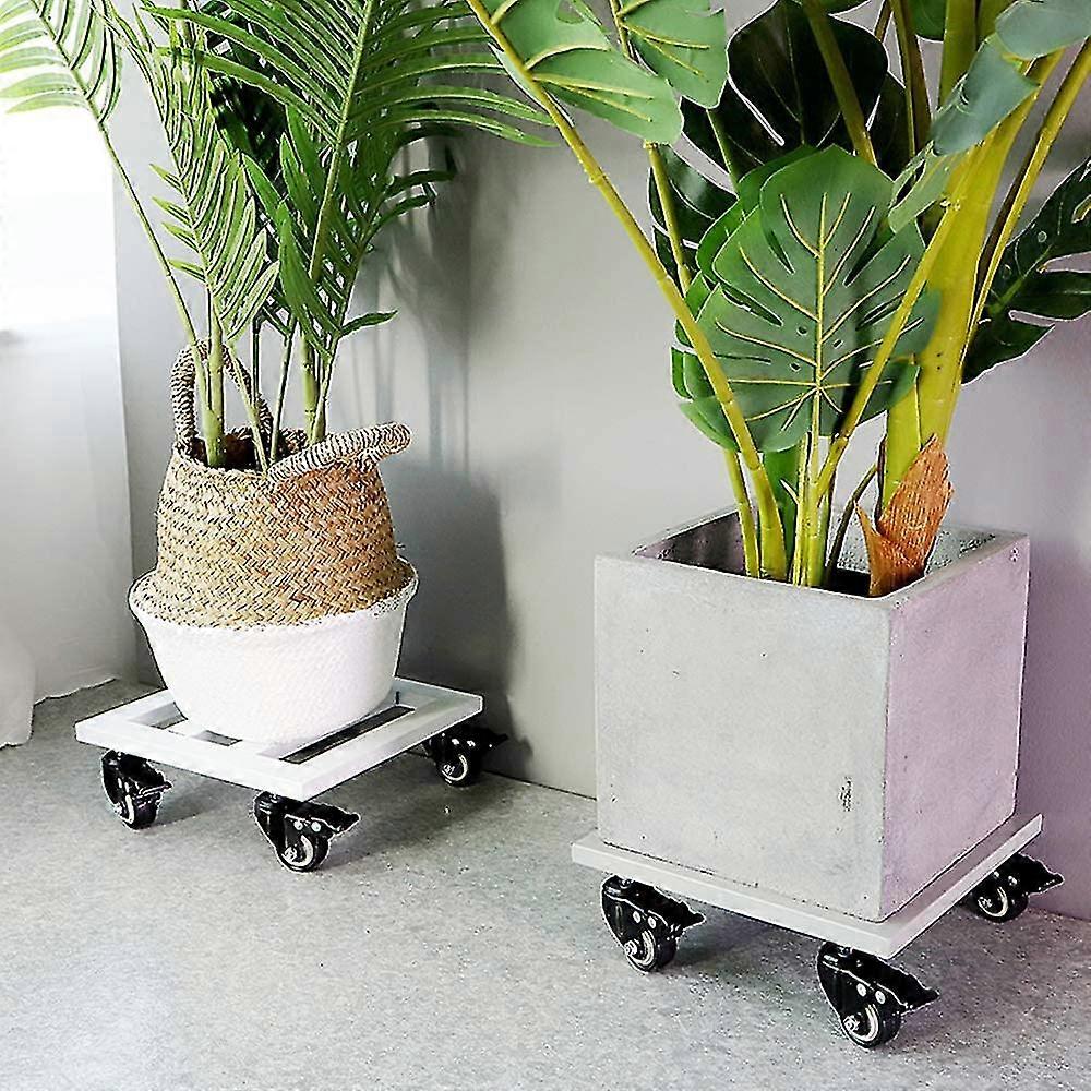 Flower Pot Stand,25 Wheeled Iron Square Shape Flower Pot Heavy Duty ...