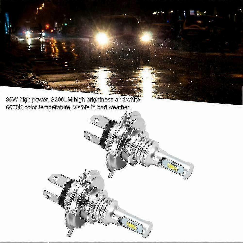 2 X H4 9003 Hb2 6000k Super White Csp Led Headlight Bulb Kit | Fruugo UK