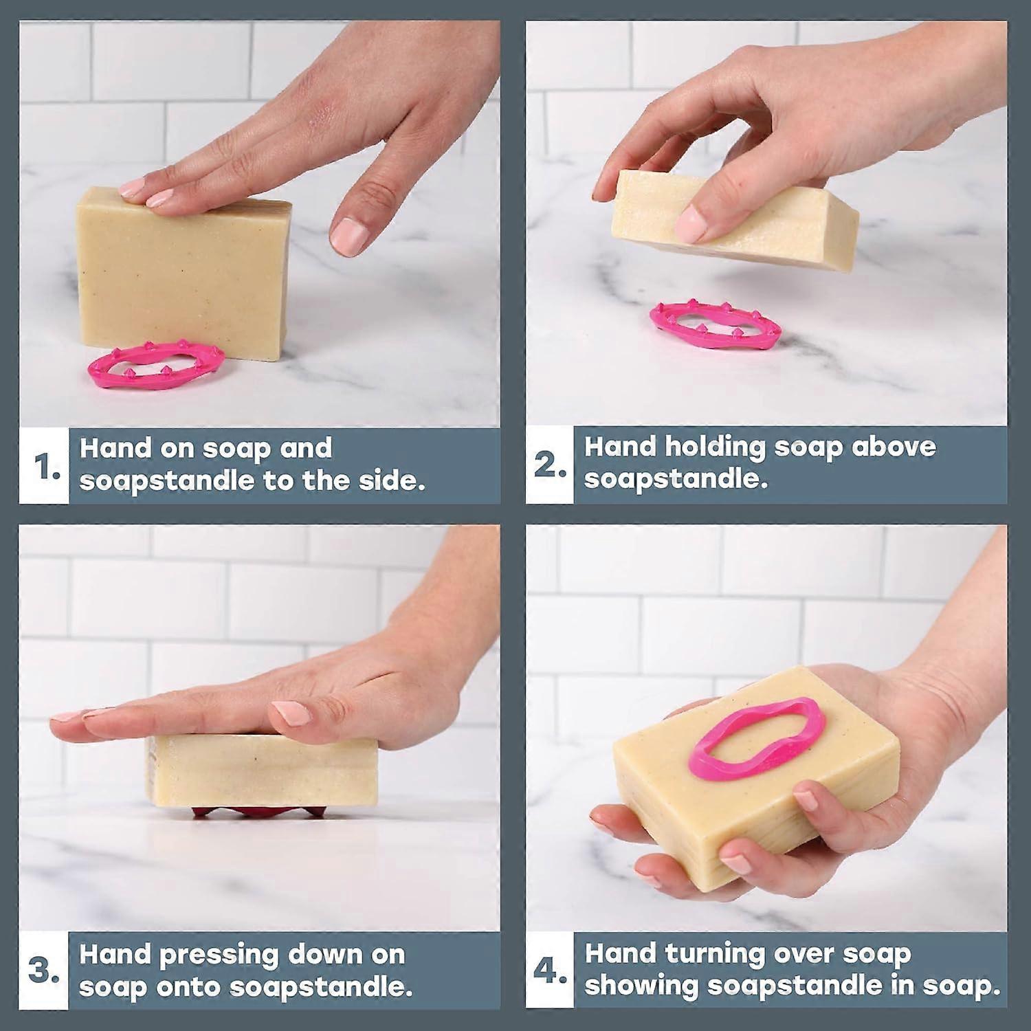 SoapStandle Bar Soap Grip, USA Made, Dish / Holder Replacement Dries No ...