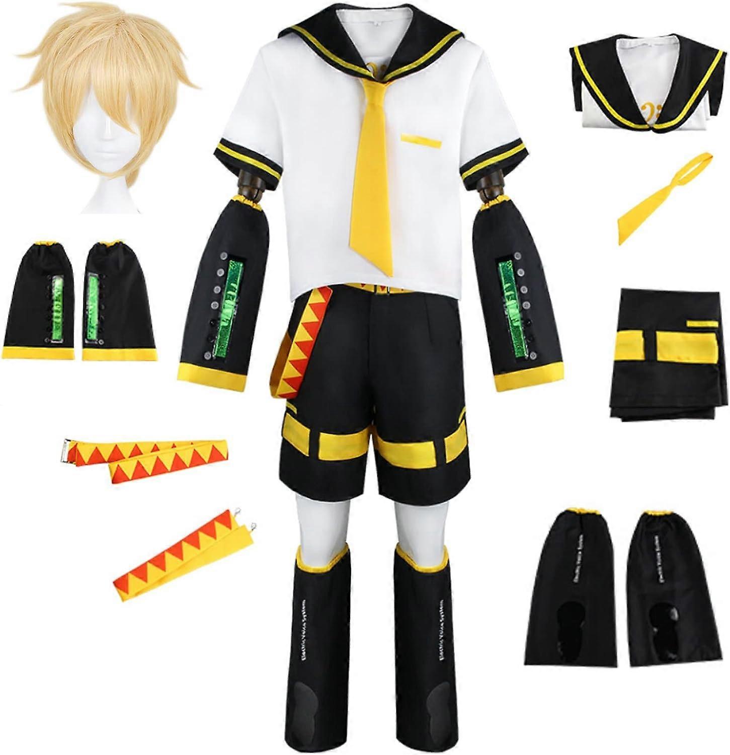 Rin Cosplay Len Cosplay Costume miku Cosplay Dress Uniform Halloween Party Uniform Full Set ...