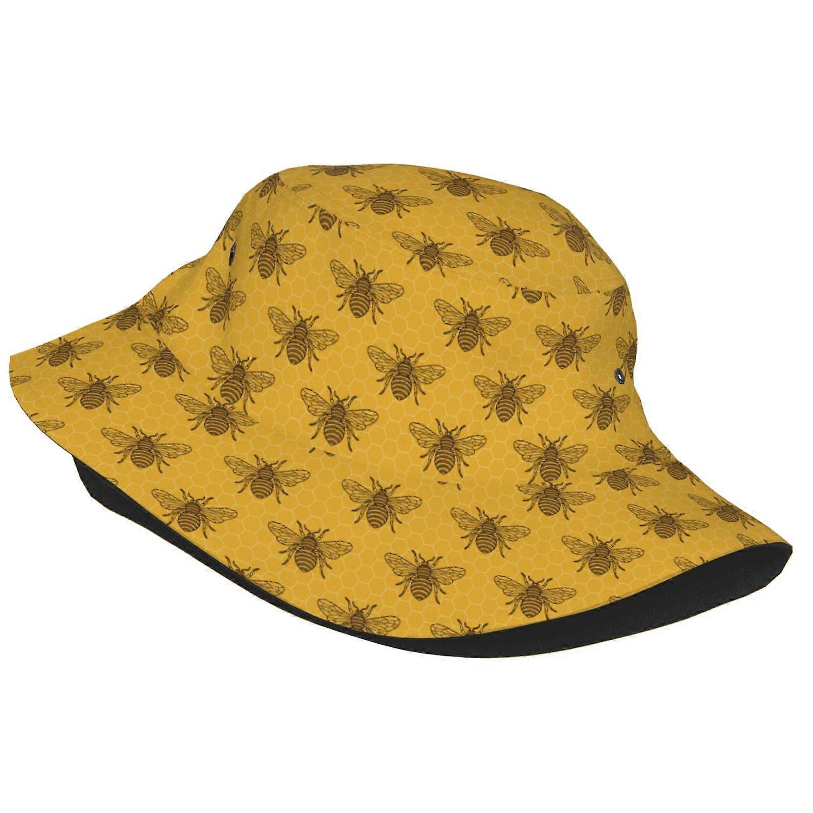 Honeycomb Bee Hat Bucket Fisherman Bucket Hats Casual Packable Sun ...