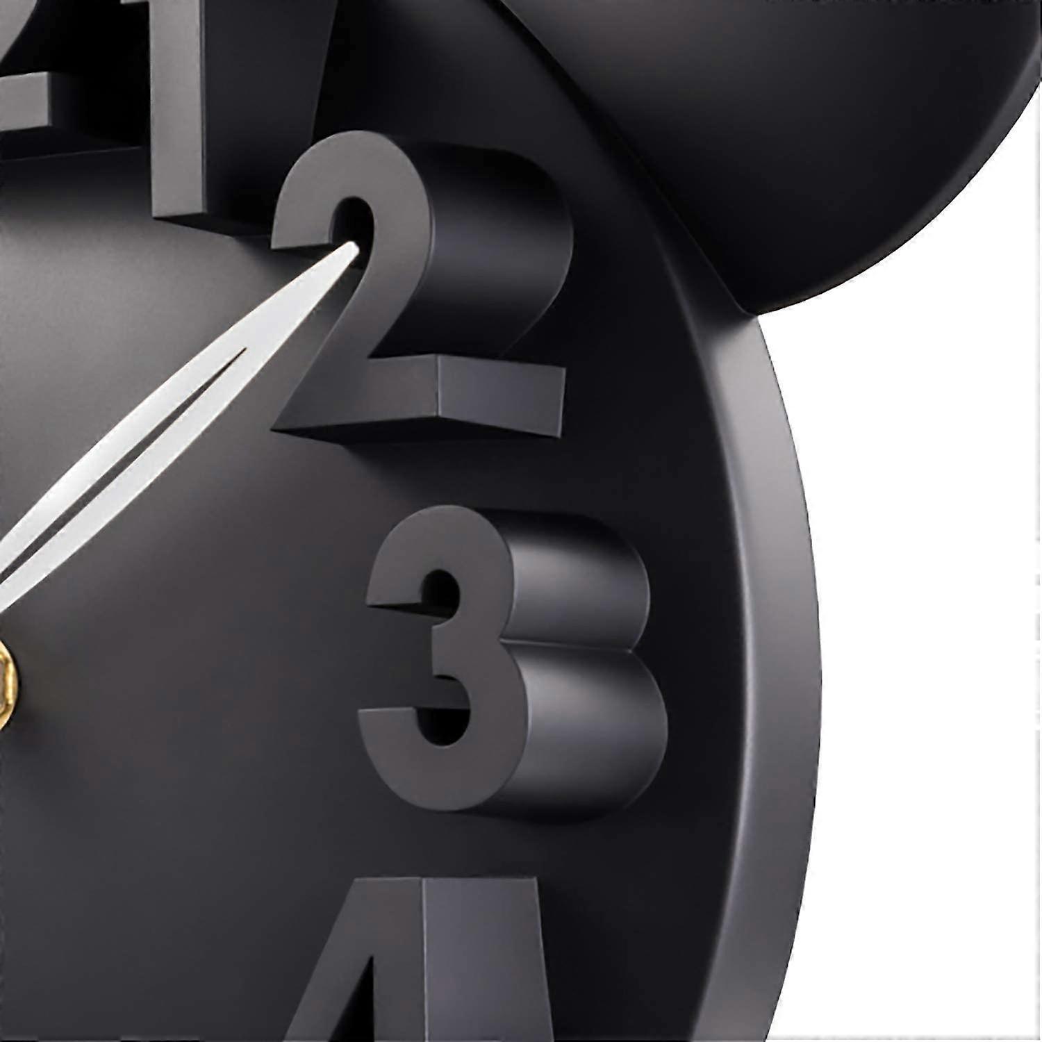 Modern 3D Mickey Mouse Clock Super Cute Black Wall Clocks for Disney ...