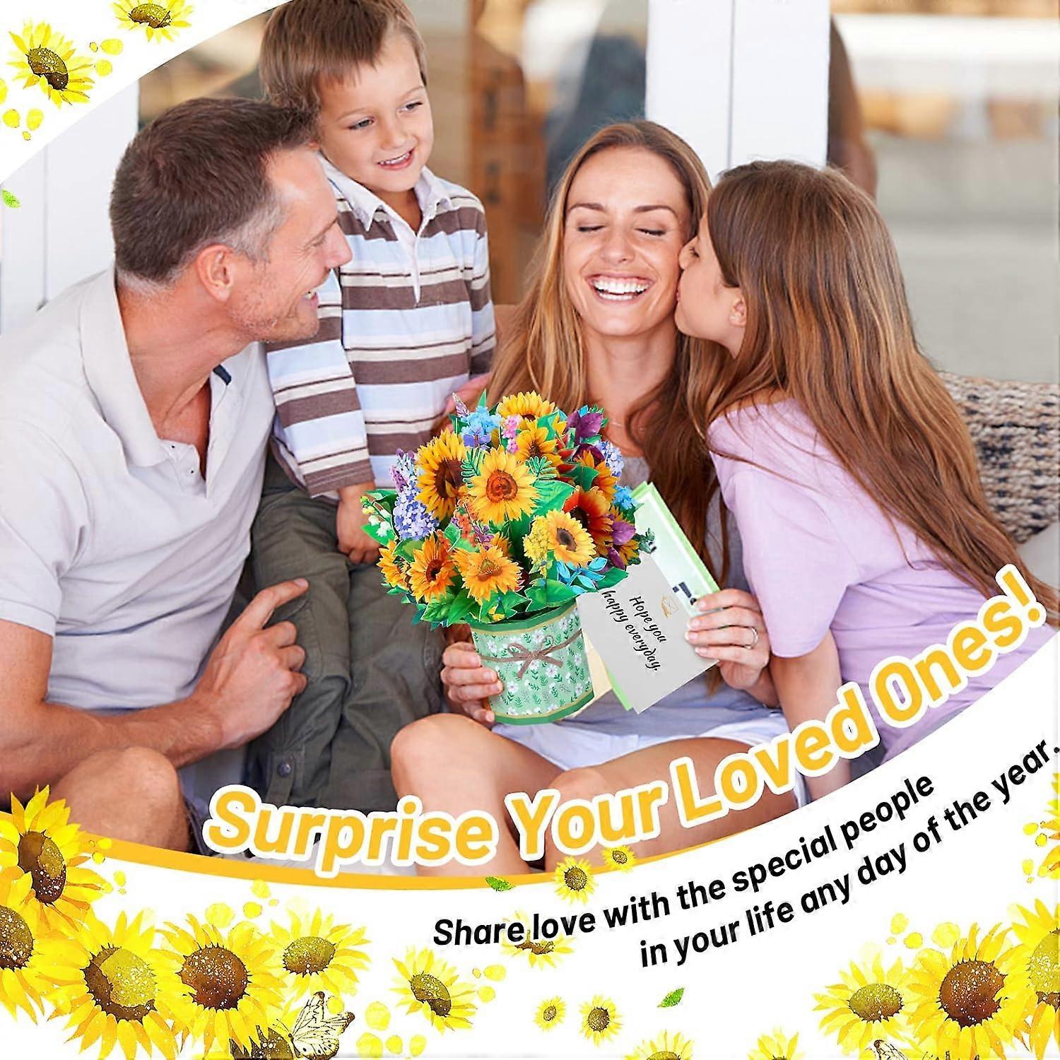 3D Bouquet Pop Up Card, Mother's Day Card 3D Paper Floral Greeting Card ...