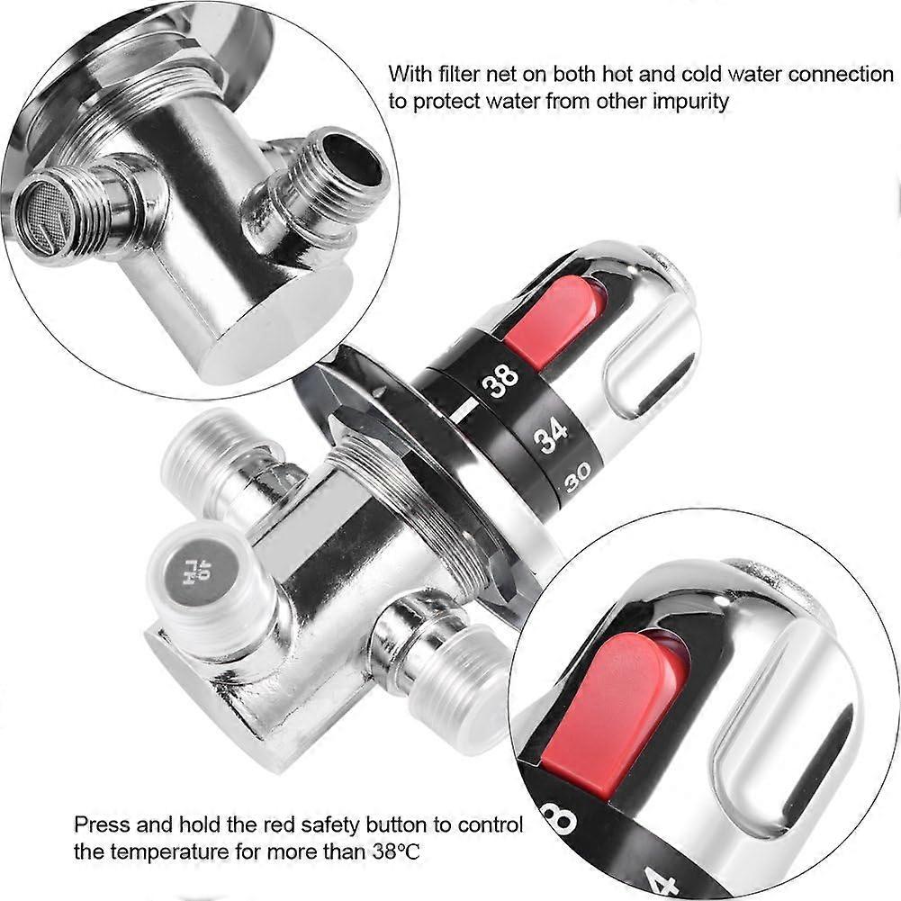 Hot Cold Water Mixing Valve Solid Brass Thermostatic Mixing Valve Fixed ...