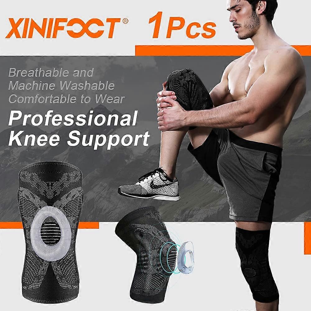 Sport Knee Brace Compression Sleeve, Elastic Knee Wraps With Silicone ...