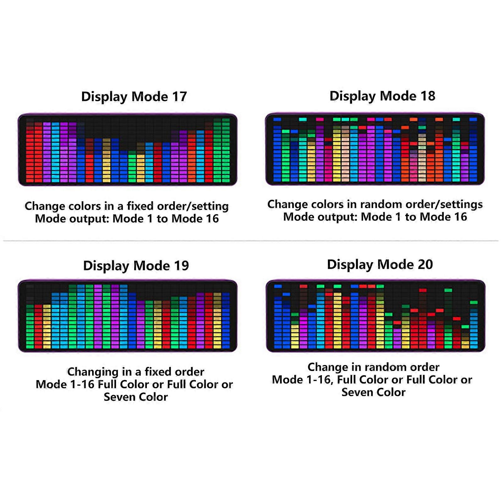 Music Spectrum Clock 384 RGB LED Digital Music Audio Spectrum Analyzer ...