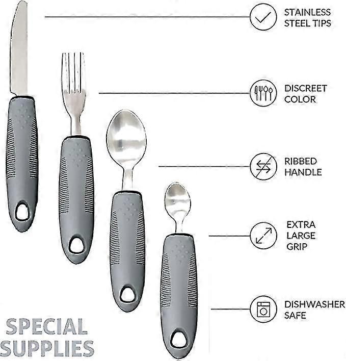 Weighted Cutlery Omevett Bendable Cutlery Set - Easy Grip Weighted ...