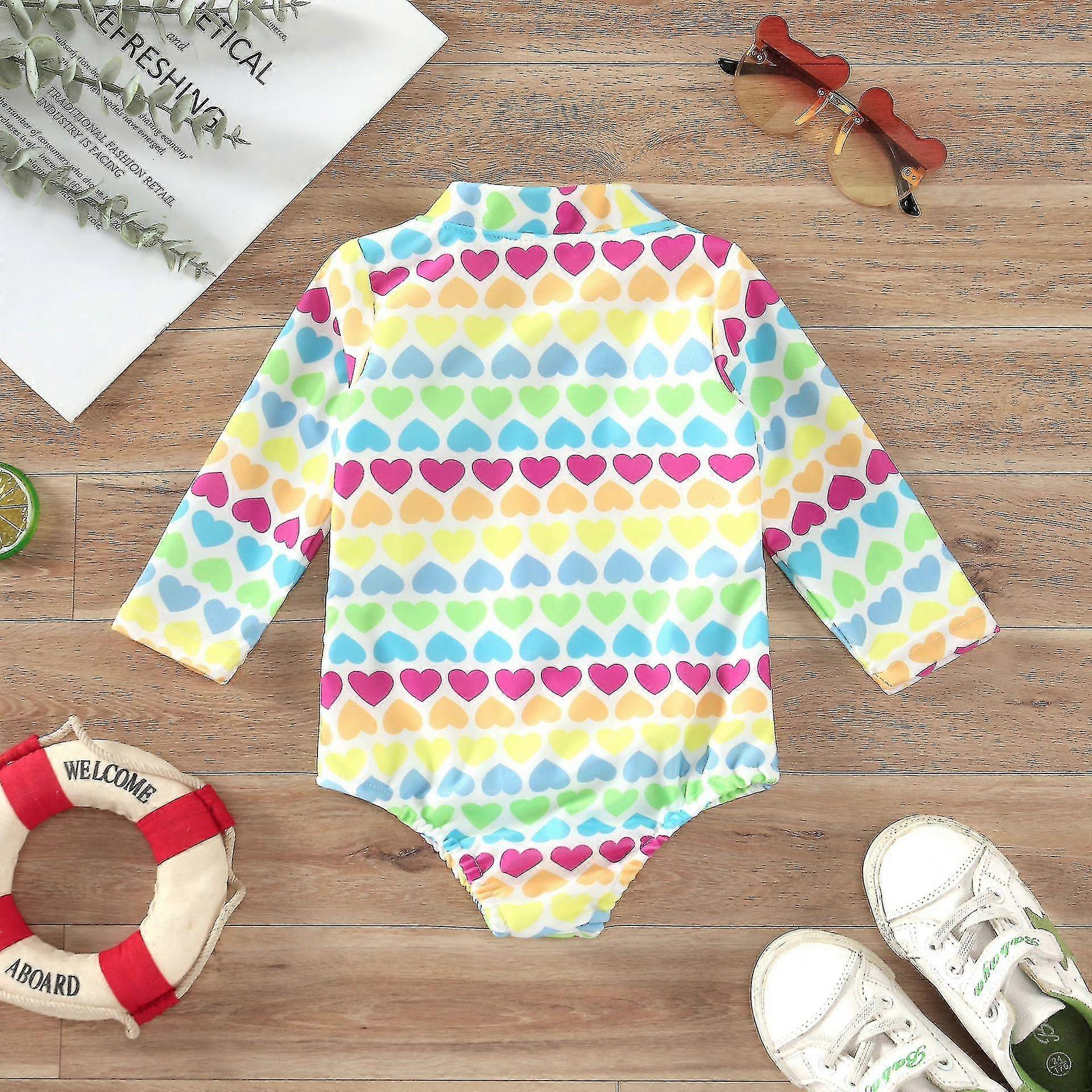 Children's Rainbow Swimsuit Zipper Bikini Harness Type Triangle ...