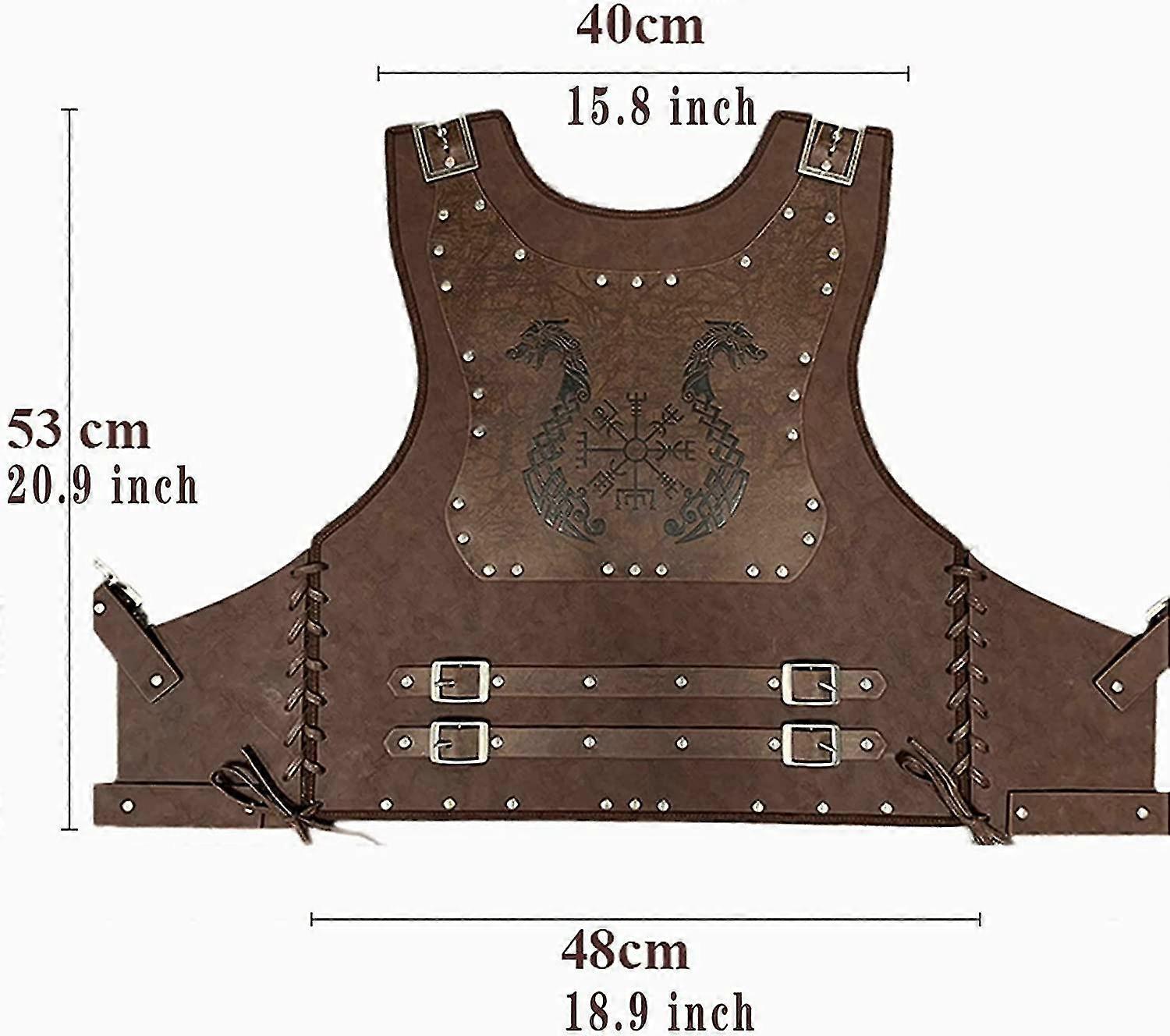 Viking Warrior Pu Leather Chest Armor Retro Knight Leather Body Armor ...