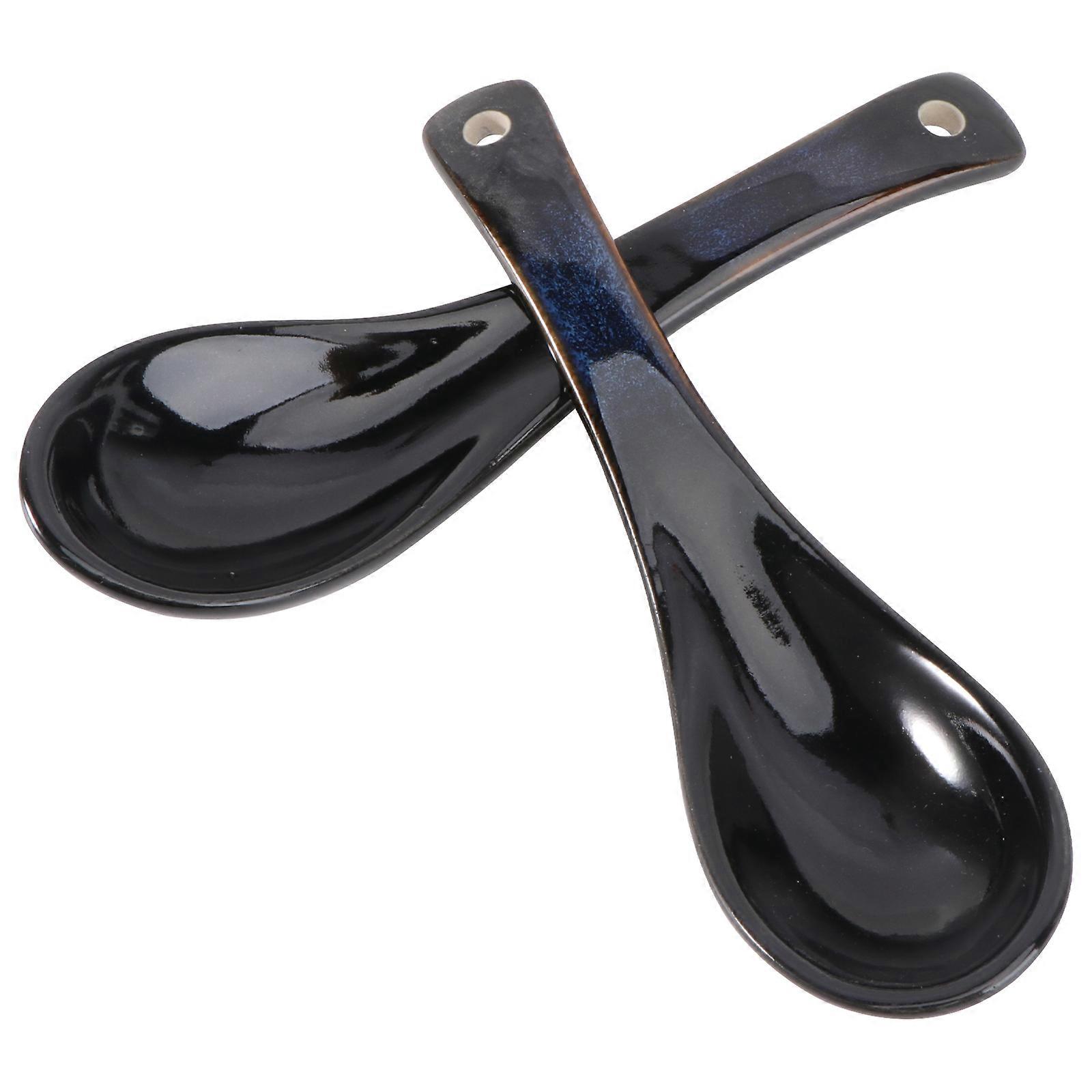 2pcs Creative Ceramic Spoon Multi-function Chinese Style Scoop Porridge ...