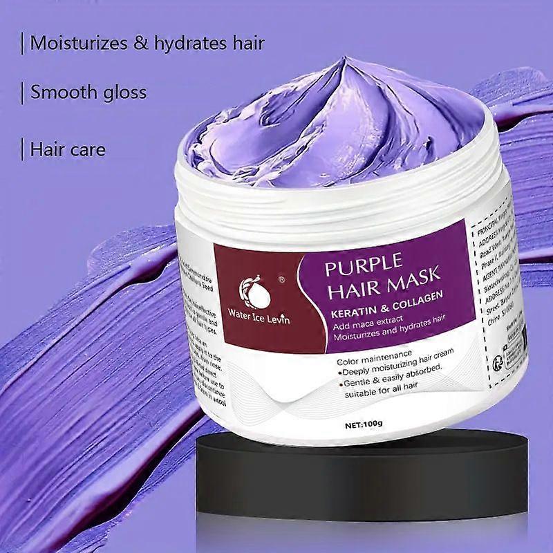 Purple Hair Mask, Deep Repair Collagen Hair Mask for Dry, Damaged Hair ...
