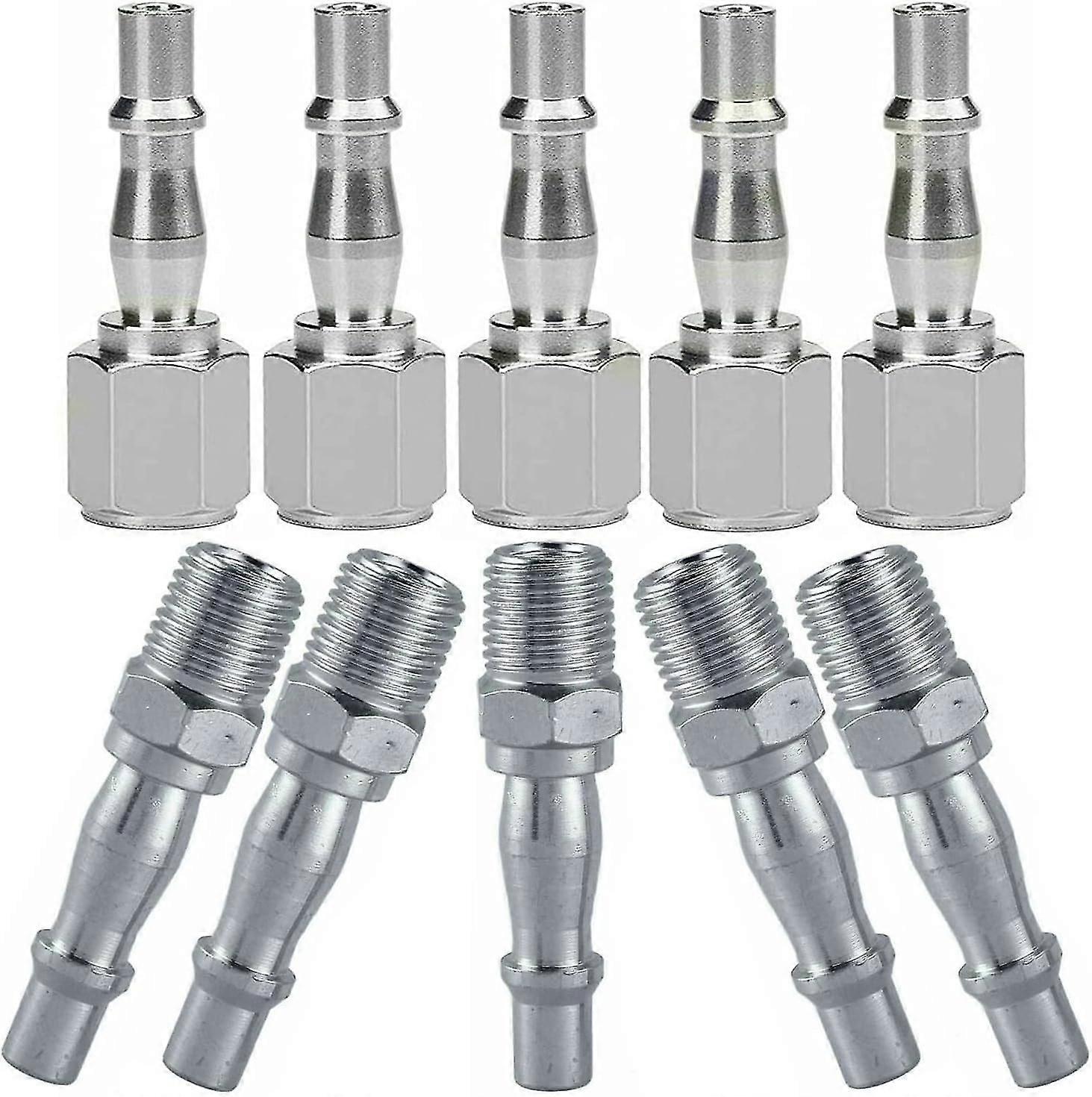 10 Pcs Air Line Connectors - 1/4" Bsp Stainless Steel Compressor ...