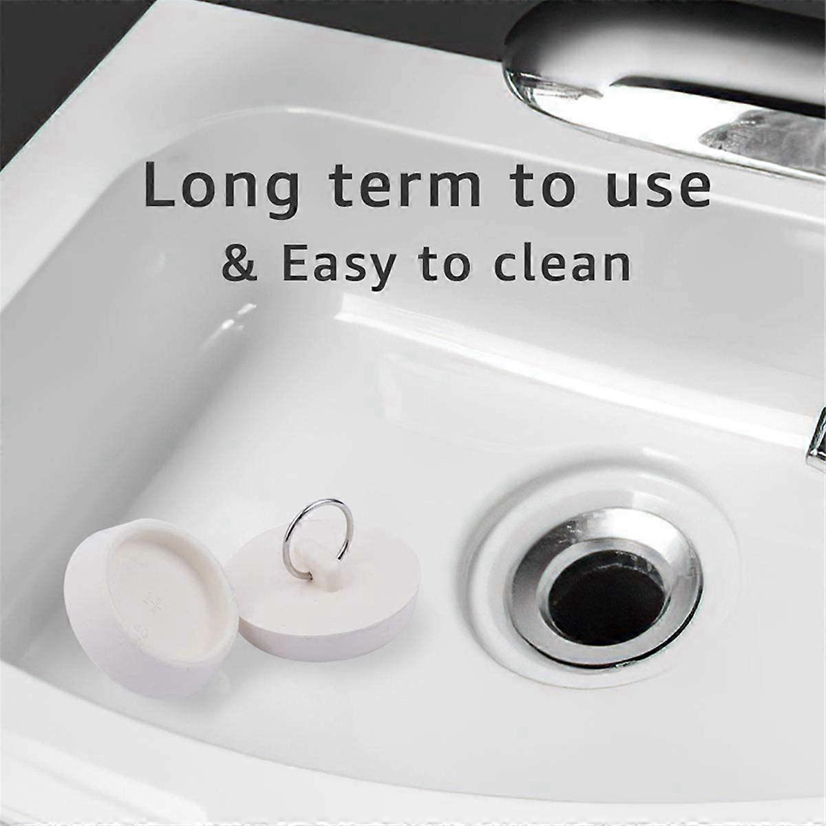 1 3/8in White Rubber Wash Basin Bathtub Plug Sink Plug Drain Pipe Plug ...