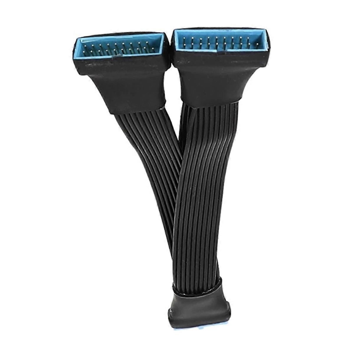 USB 3.0 Female to Male 19/20 Pin 2 Port Splitter Cable for Mainboard ...