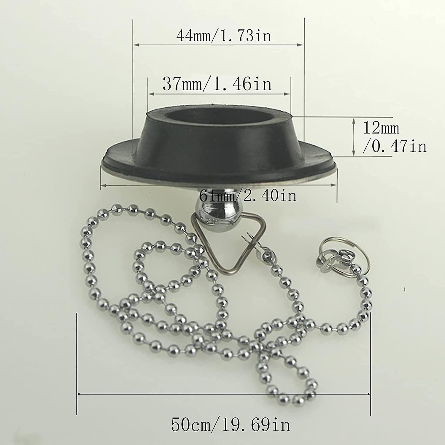 Sink Stopper With Chain Rust Proof Bathtub Drain Stopper With Rubber ...