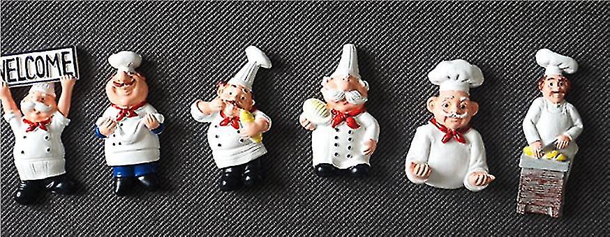 6-pack Extra Large Chef Magnets For Fridge Cute Magnet 3d Fat Chef ...