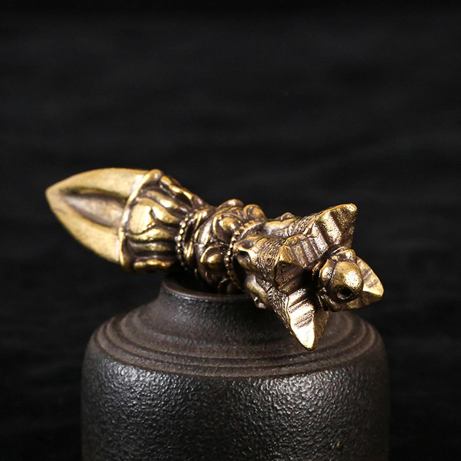 Brass Vajra Pestle Statue Tibetan Buddha Mascot Miniature Figurine for ...