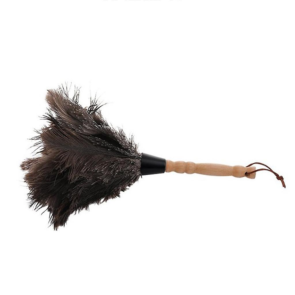 Fluffy Ostrich Feather Duster Dust Duster Solid Wood Handle Dust Brush ...