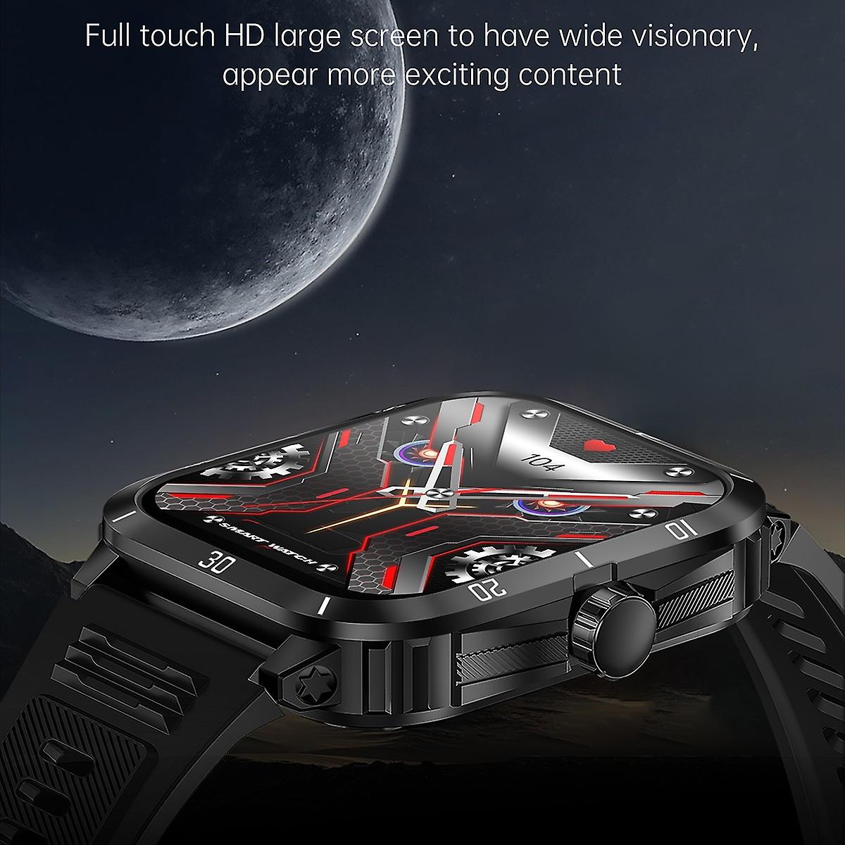 KT71 1.96 inch HD Square Screen Rugged Smart Watch | Fruugo UK