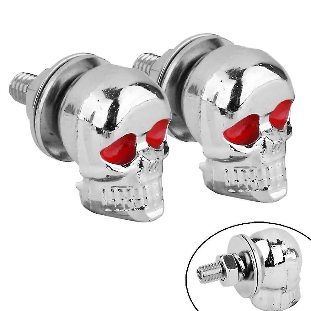 Skull License Plate Frame Bolts Screws Fastener Cap Motorcycle Car ...