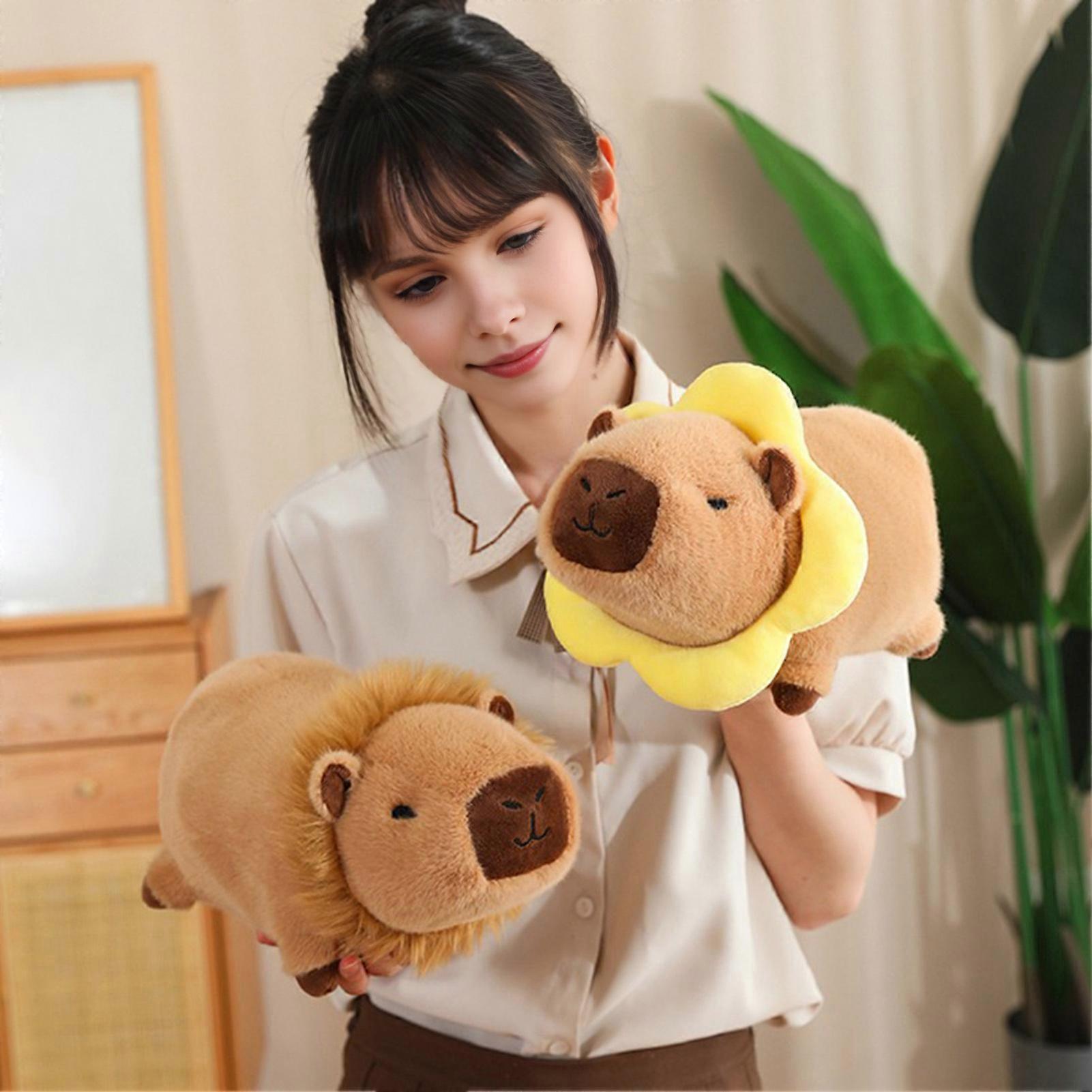 Capybara Plush Toy Toast Bee Lion Yellow Pink Flower Capybara Plushie ...