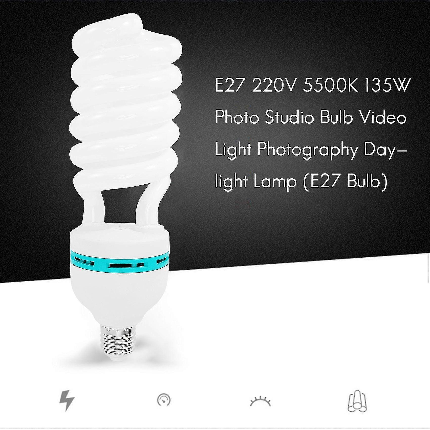 E27 220v 5500k 135w Photo Studio Bulb Video Light Photography Daylight ...