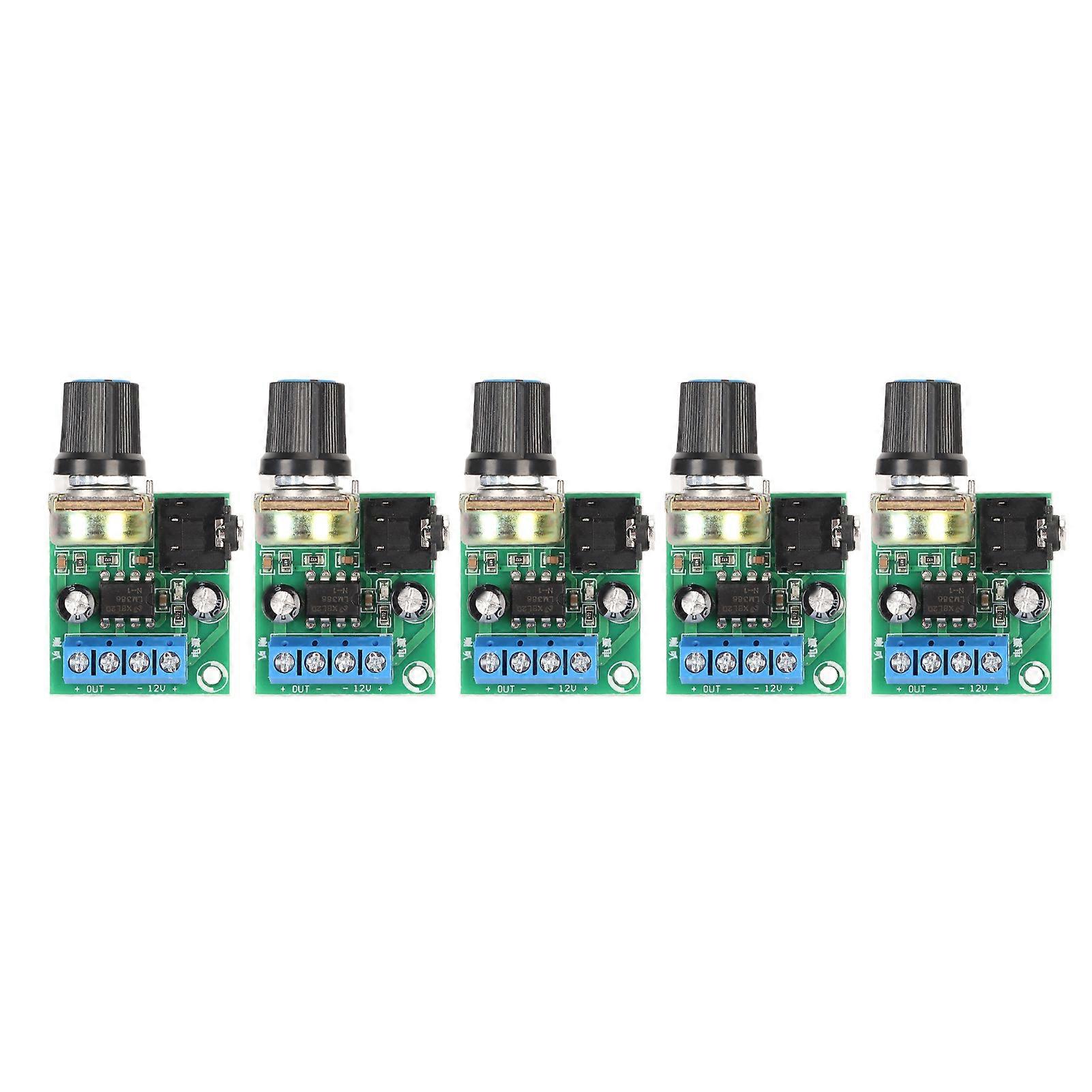 5PCS LM386 Power Amplifier Board Mini 0.5W to 10W Speaker DC 3V to 12V ...
