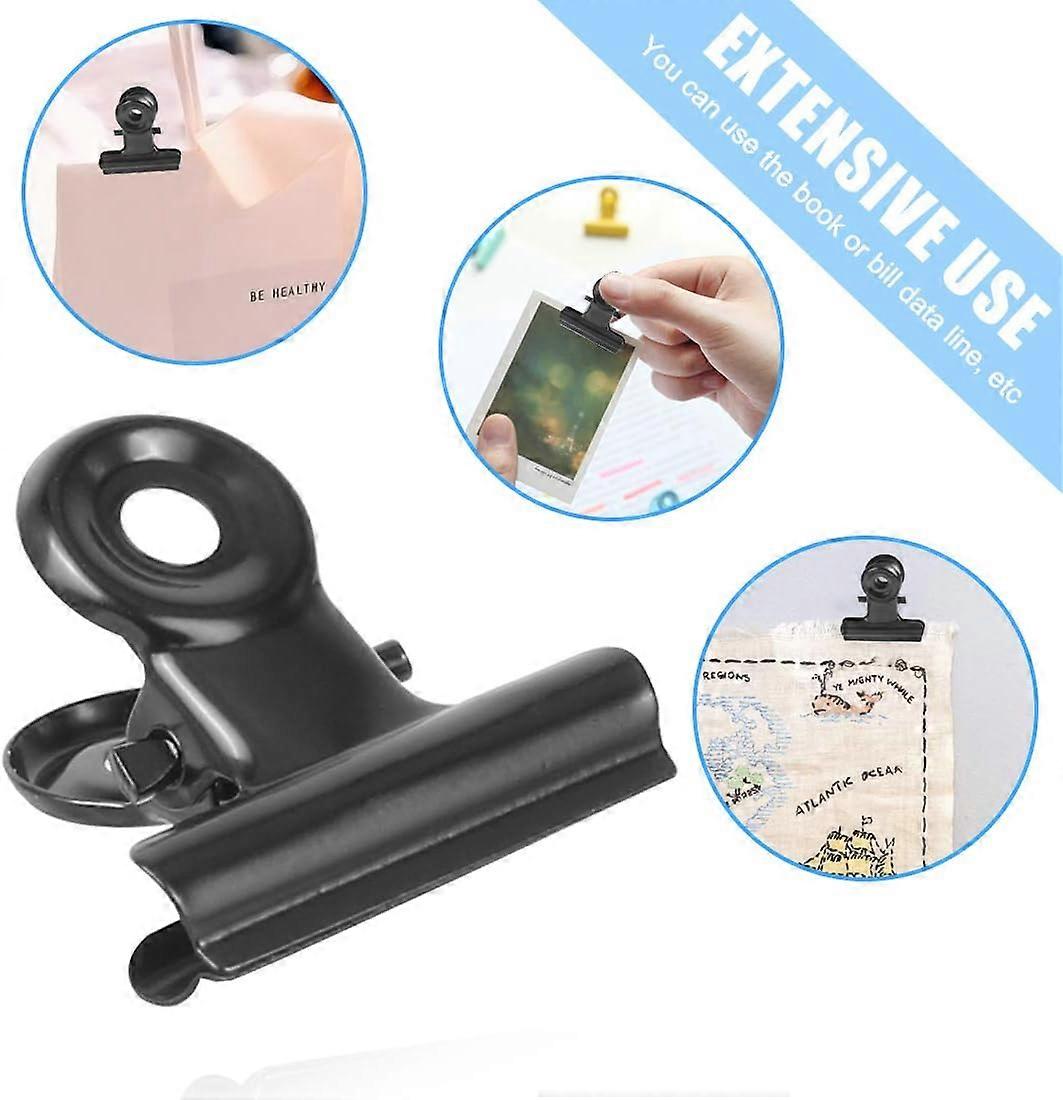 Small Clips, 50pcs Metal Binder Clips, 22mm Bulldog Paper Clips, Black ...