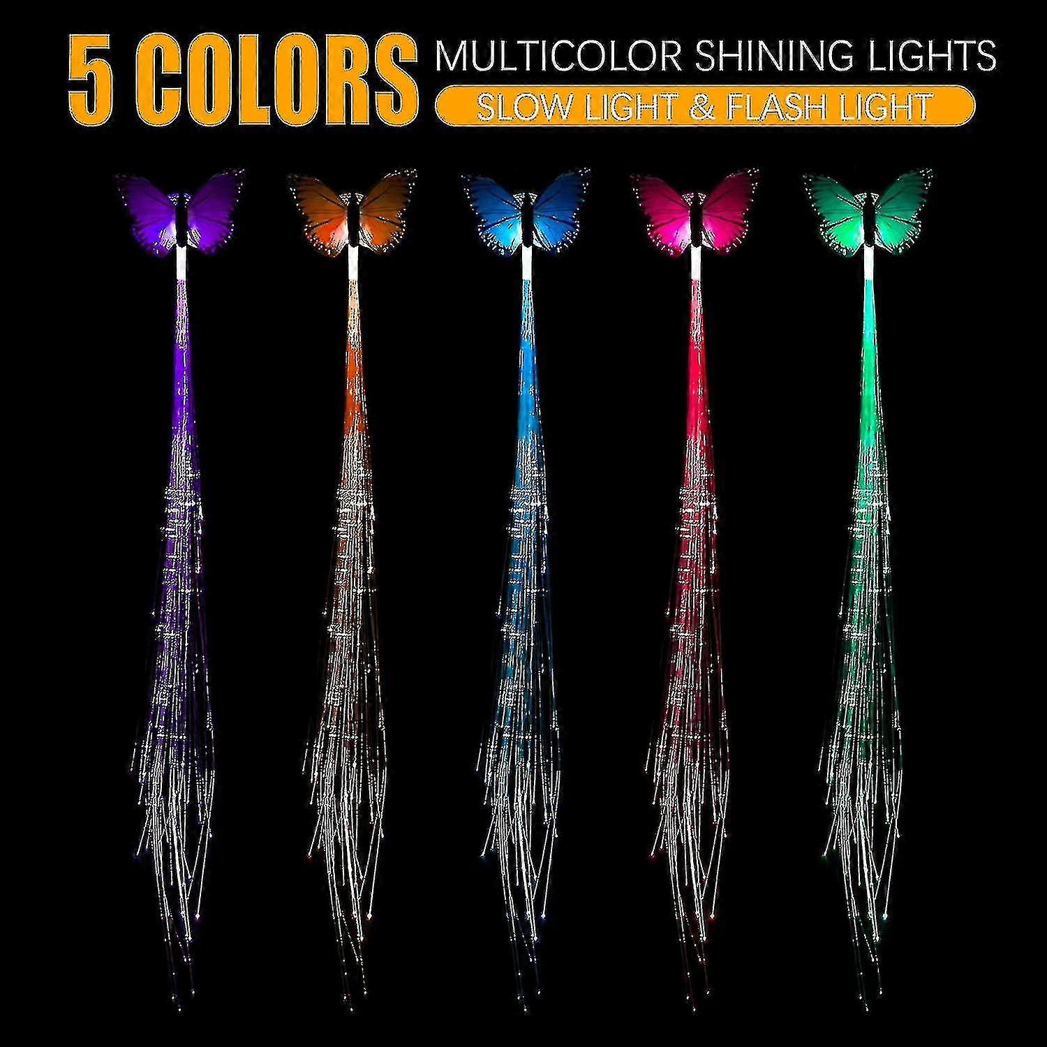 15 Pack Led Light Up Fairy Hair Accessories Braid Extension Clips For ...