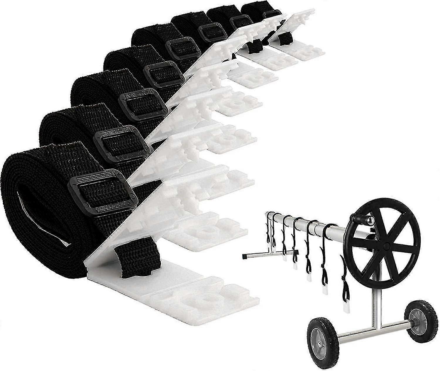 8 Pieces Pool Cover Reel Reel Straps And Clips Reels Pool Solar Cover ...