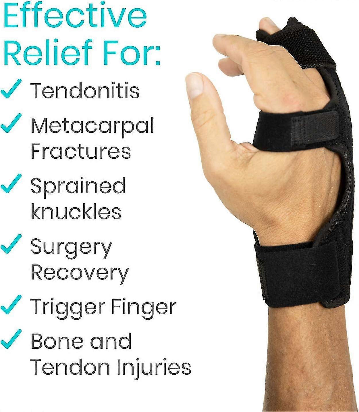 Finger Splint - Supports Pinky, Ring, Middle Metacarpals And Knuckles ...