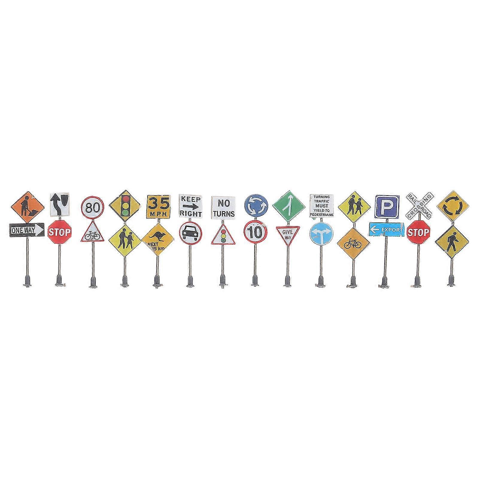 14pcs Adornments Roadblock Signs Traffic Sign Toys Simulation Traffic ...