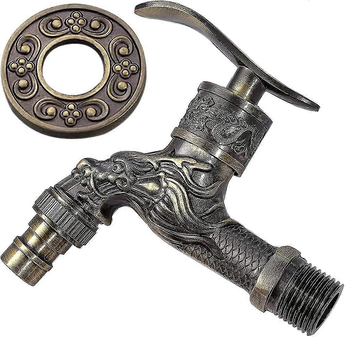 Vintage Zinc Alloy Faucet,antique Brass Faucet Handle Laundry Bathroom ...