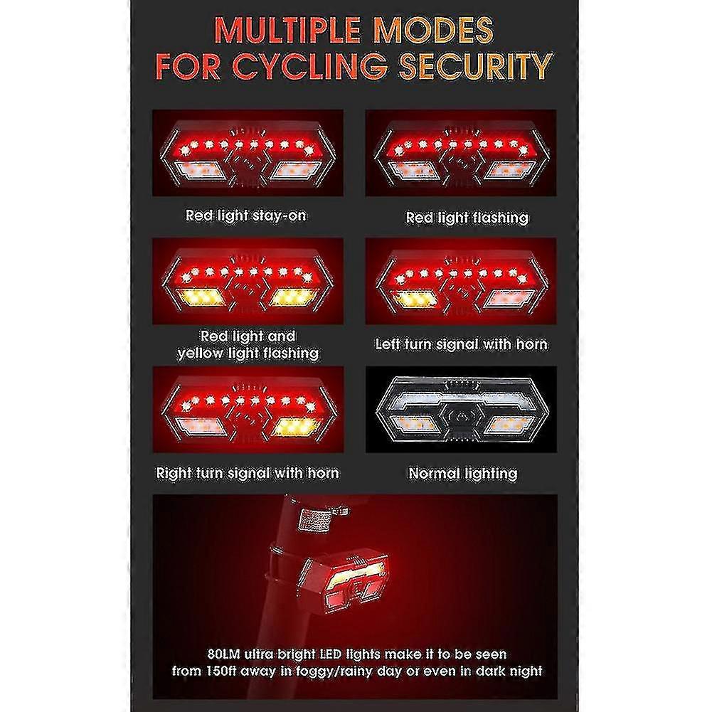 New Bike Turn Signals Remote Control Bicycle Direction Indicator Led ...